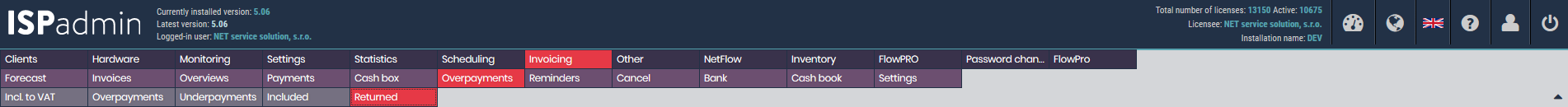 New menu - ISPadmin wiki