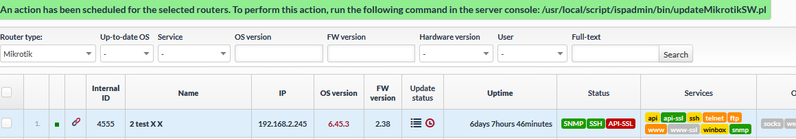 Bulk change of MikroTik passwords - ISPadmin wiki