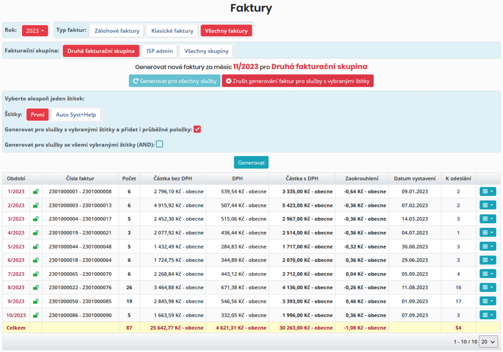 Fakturace - ISPadmin wiki