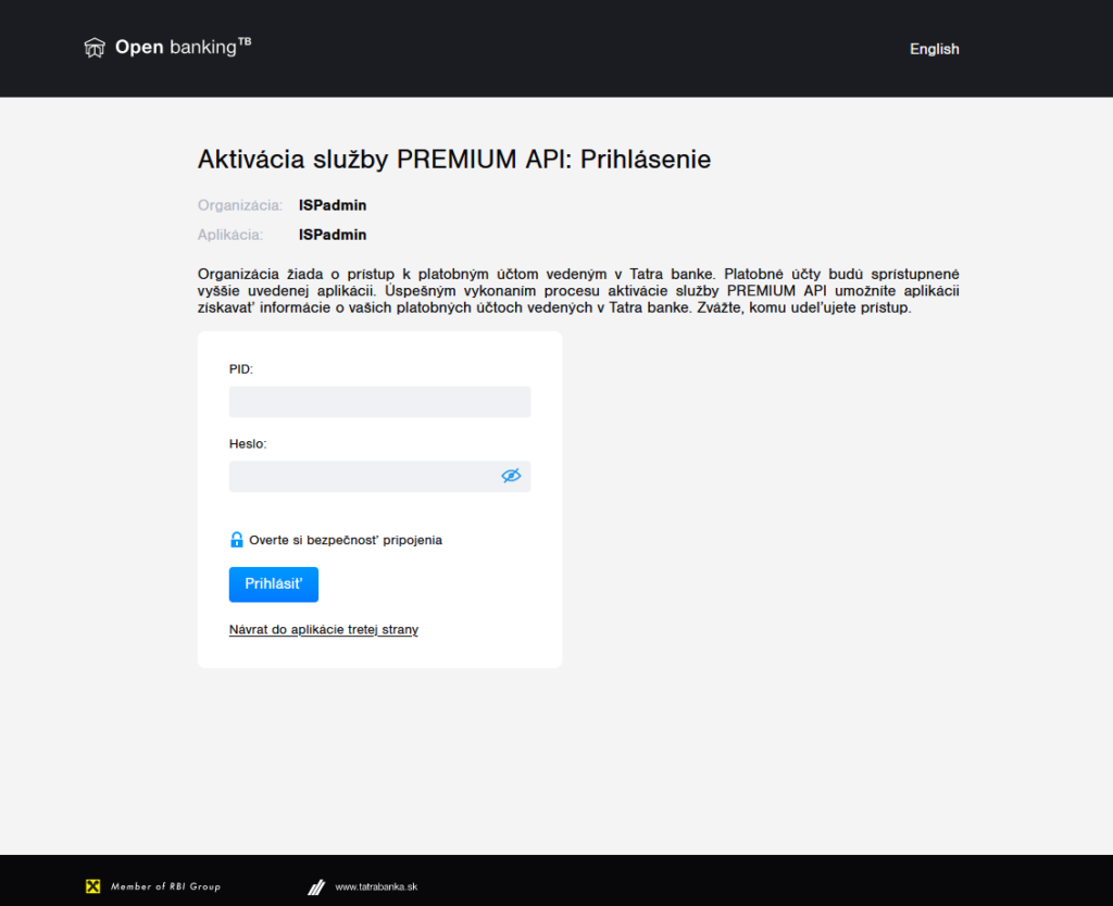 Tatra banka API (SK) - ISPadmin wiki