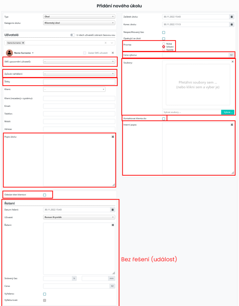Typy úkolů - ISPadmin wiki